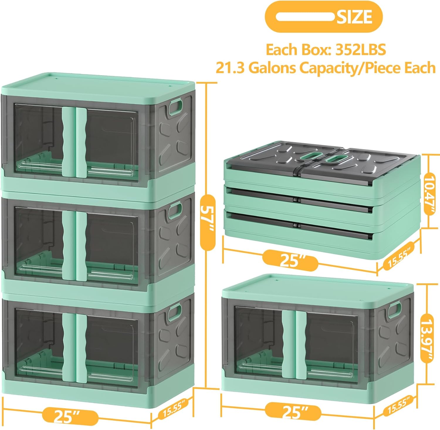 Cajas de almacenamiento con tapas, organizadores plegables de armario ...