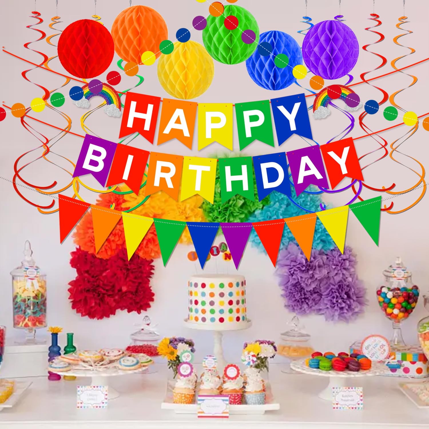 Snapklik.com : Pride Month Birthday Decorations, Rainbow Happy Birthday ...