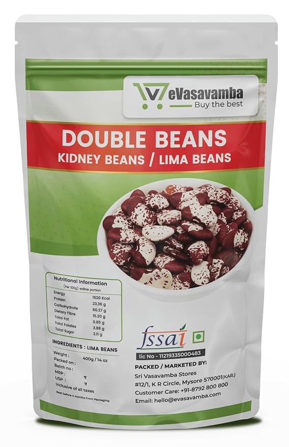eVasavamba., Double Beans | Kidney Beans | Lima Beans | A++ Grade, 400 grams : Amazon.in ...