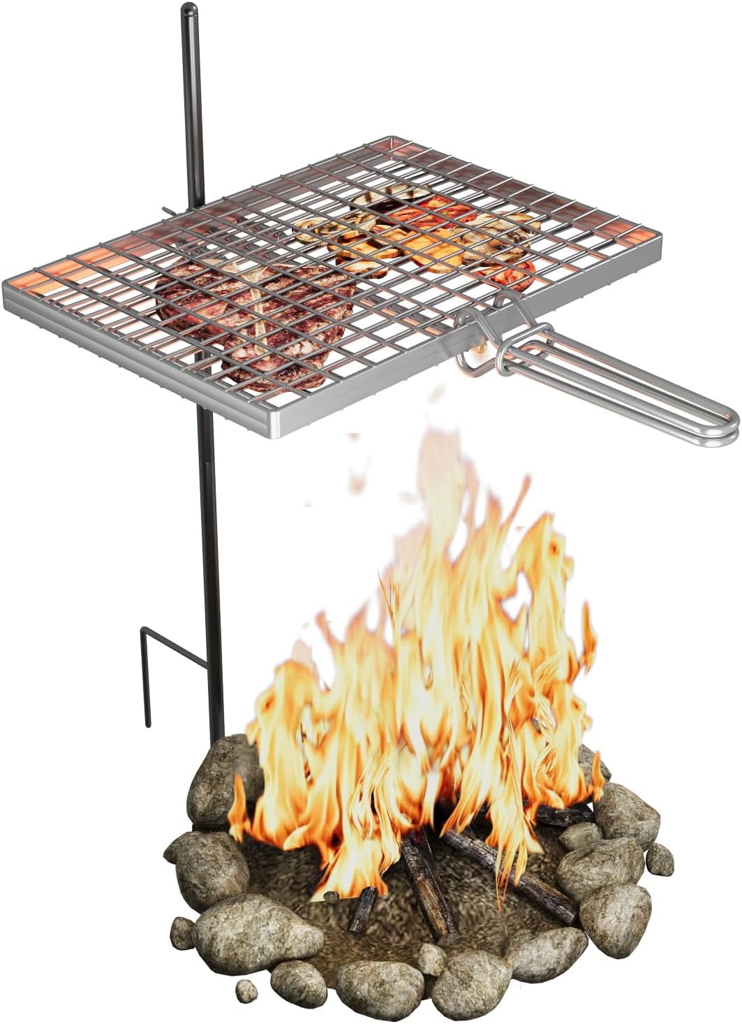 Amazon.com : SOFRON Swivel Campfire Grill Grate Rack, Adjustable Camp ...