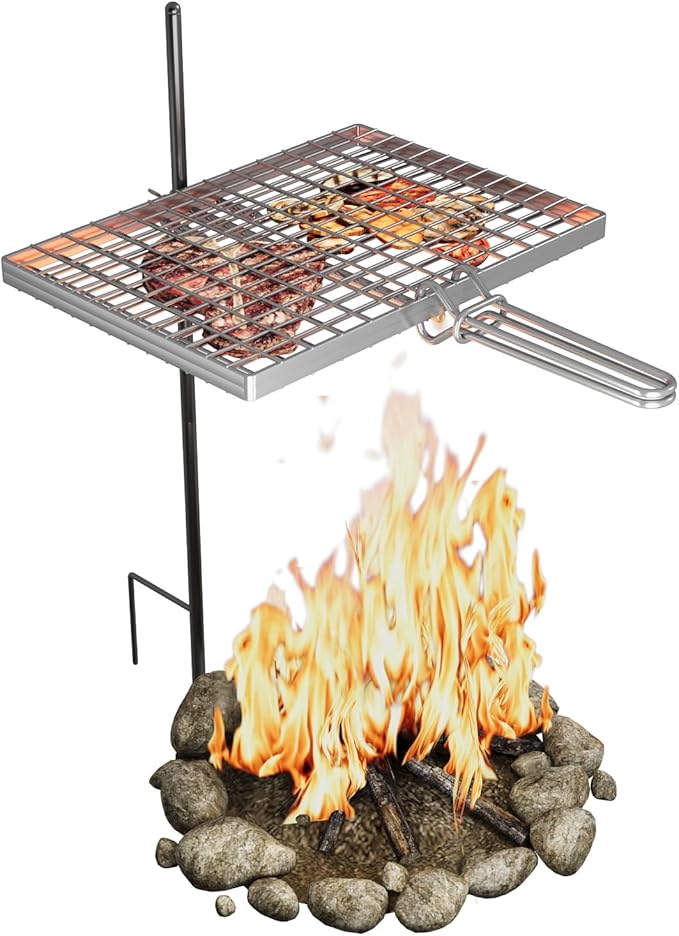 Amazon.com : SOFRON Swivel Campfire Grill Grate Rack, Adjustable Camp ...