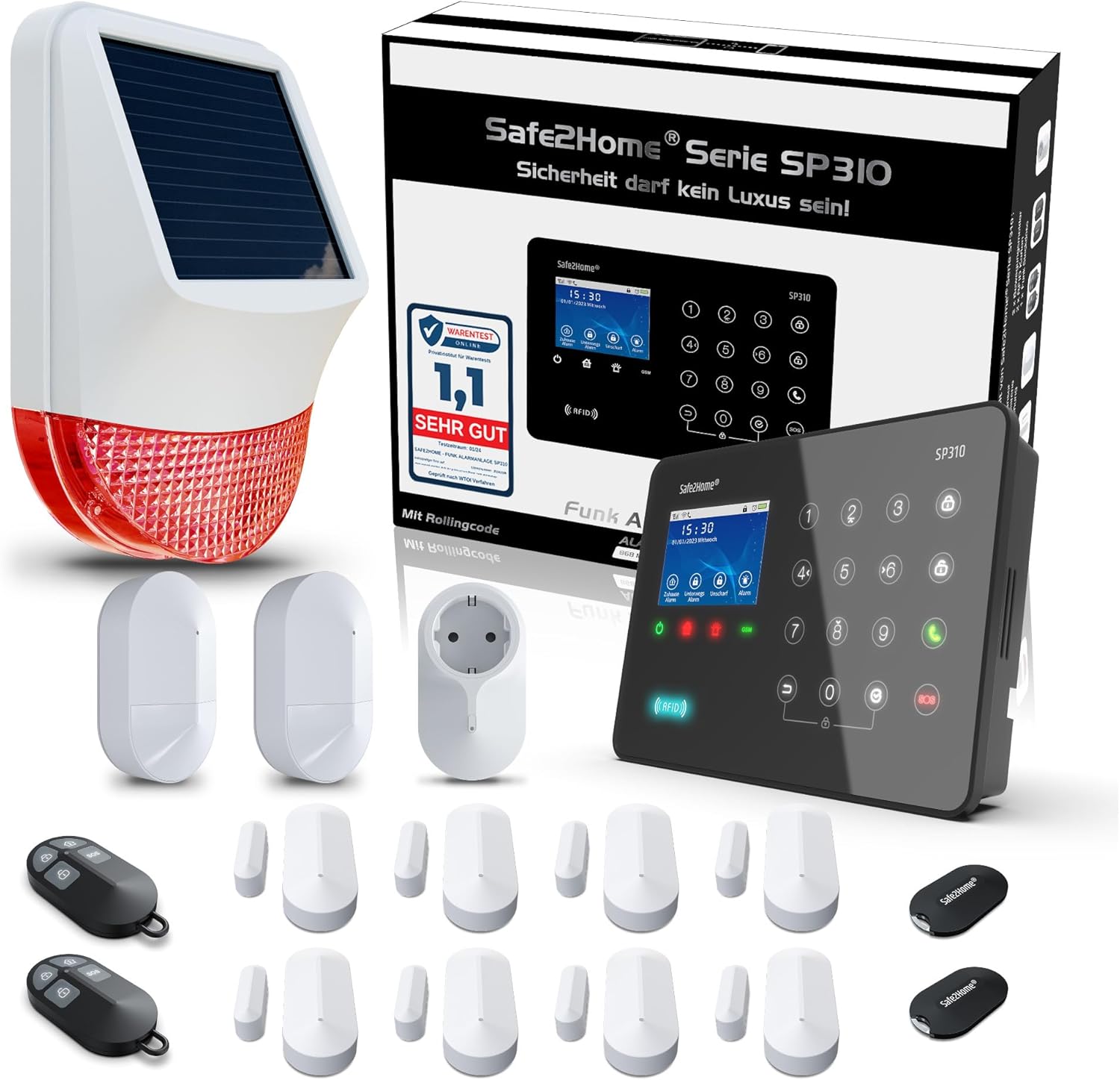 Safe2Home® Sistema de alarma inalámbrico para casa, gran set SP310 con ...