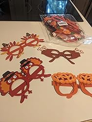 Amazon.com: MorTime 24 PCS Thanksgiving Paper Eyeglasses, Turkey ...