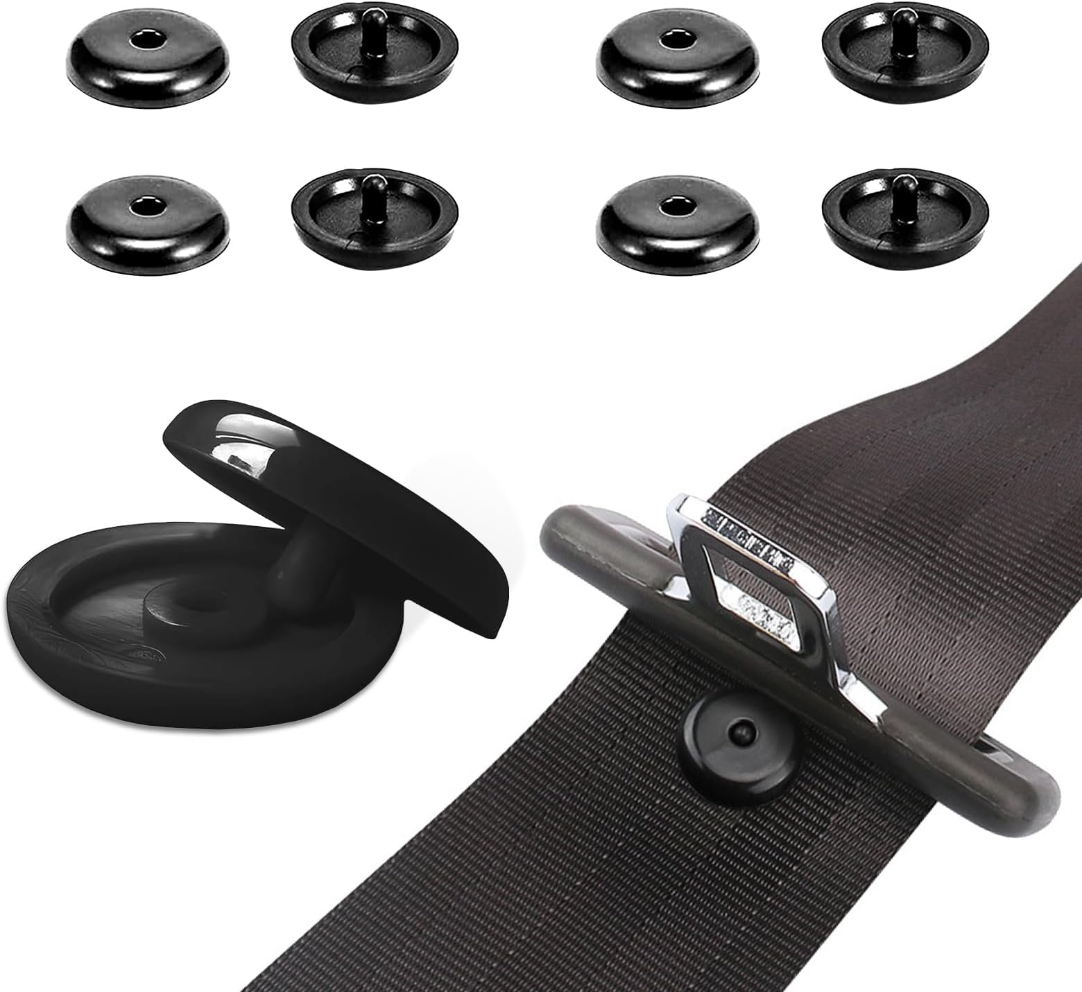 Amazon.com: Bestmoy 10 Sets Universal Fit Seatbelt Stopper Kit, Snap-on ...