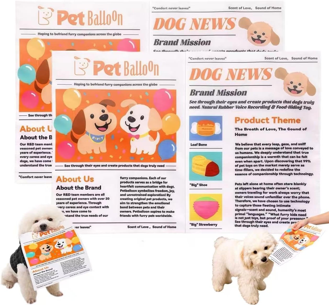 Pet Supplies : 2-Pack Indestructible Newspaper Dog Toy, Creaks ...