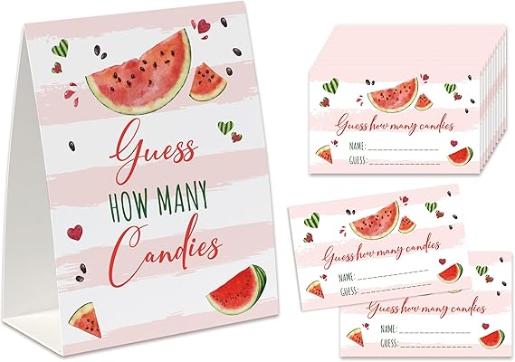 Amazon.com: Watermelon Candy Party game, How Many Candies Game (1 ...