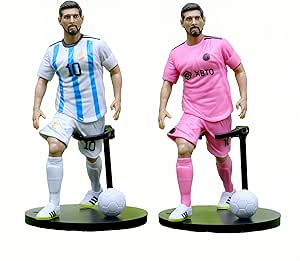 Amazon.com: VELINPAVO 2PCS Messi Action Figure Set, No. 10 Super Soccer ...