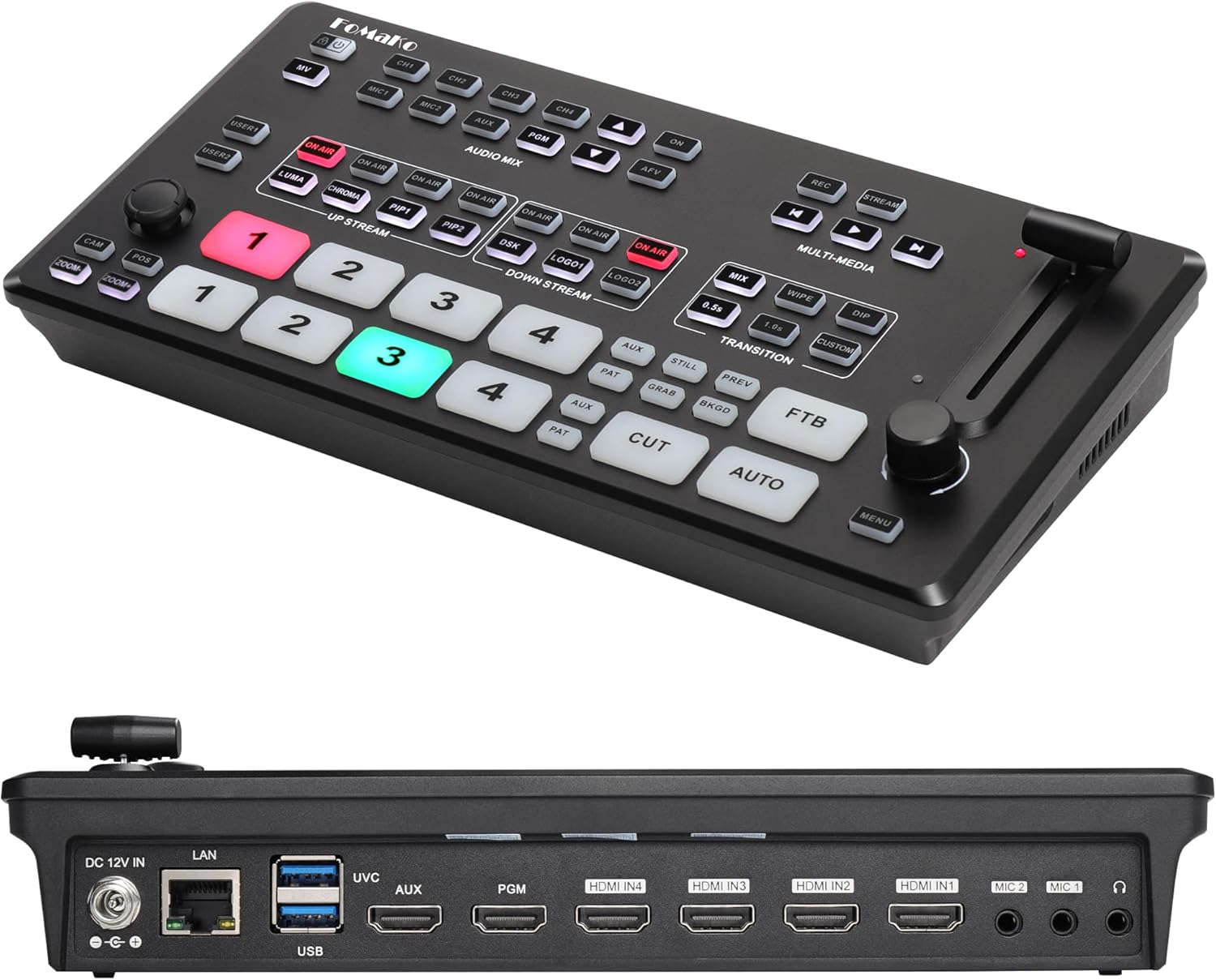 Amazon.com: FoMaKo 4K HDMI Video Mixer Switcher, 5-Channel Live Streaming Switcher, 4K 60FPS ...