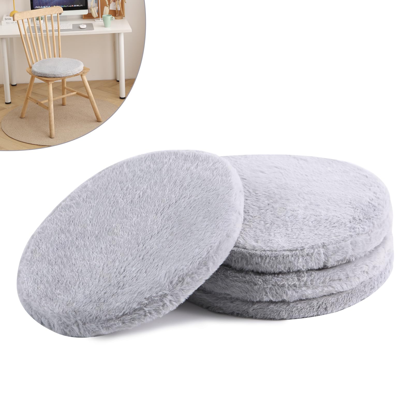 Amazon.com: Tiita Round Chair Cushions for Dining Chairs 4 Pack, Memory ...