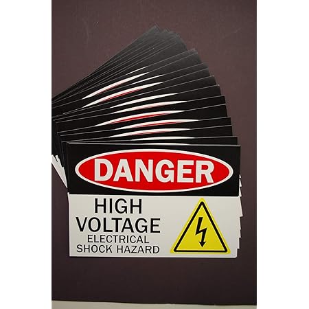 Amazon.com: Danger - High Voltage Electrical Shock Hazard Vinyl ...