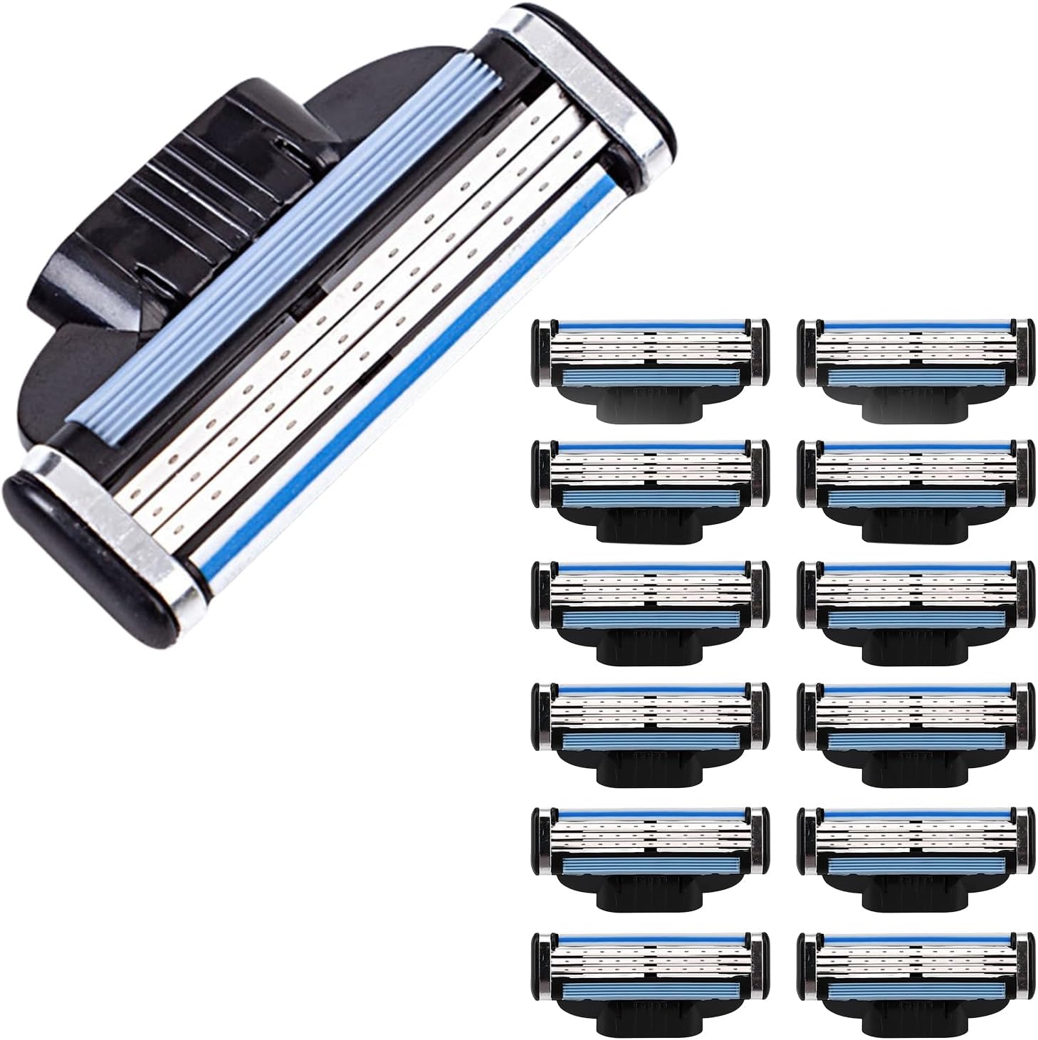 12 Pack Razor Blades Refills, Replacement Razor Blades Men Compatible ...