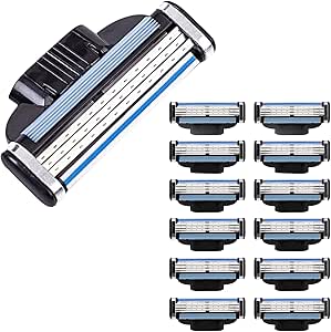 12 Pack Razor Blades Refills, Replacement Razor Blades Men Compatible ...