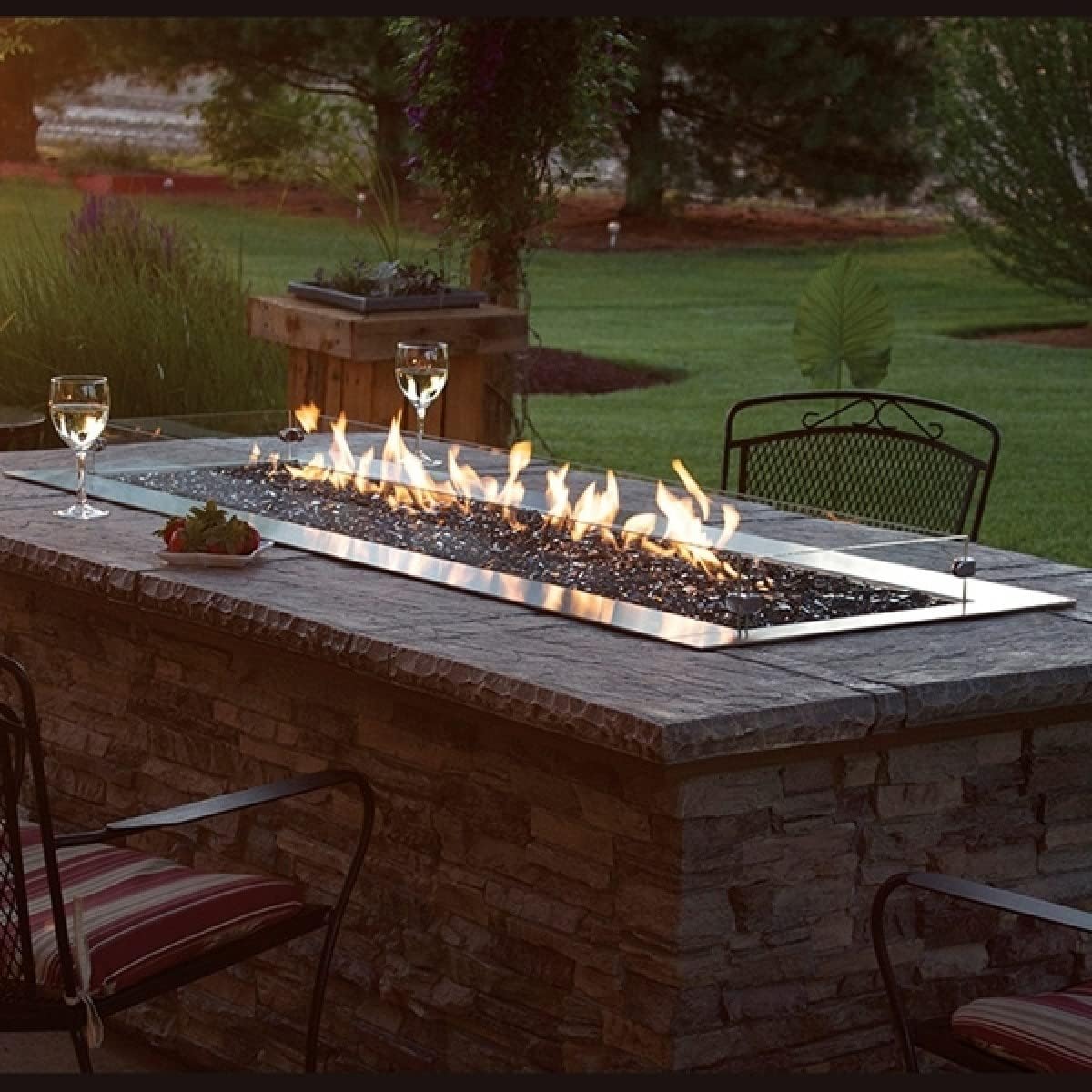 Amazon.com : Empire OL48TP18 Outdoor Linear 48" SS Fire Pit with LED ...