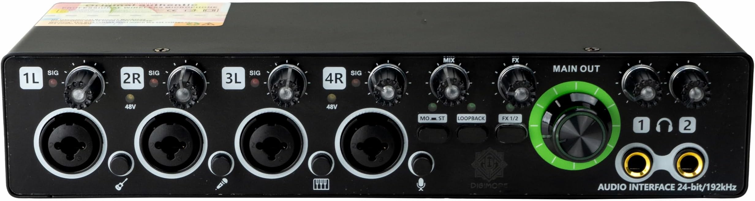 DIGIMORE 4 Channels USB Audio Interface, 24-bit/192 kHz High-Fidelity ...