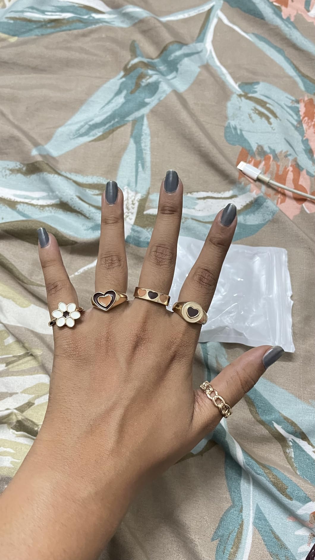 Shining Diva Fashion Latest Stylish Set of 6 Finger Rings for Women and ...