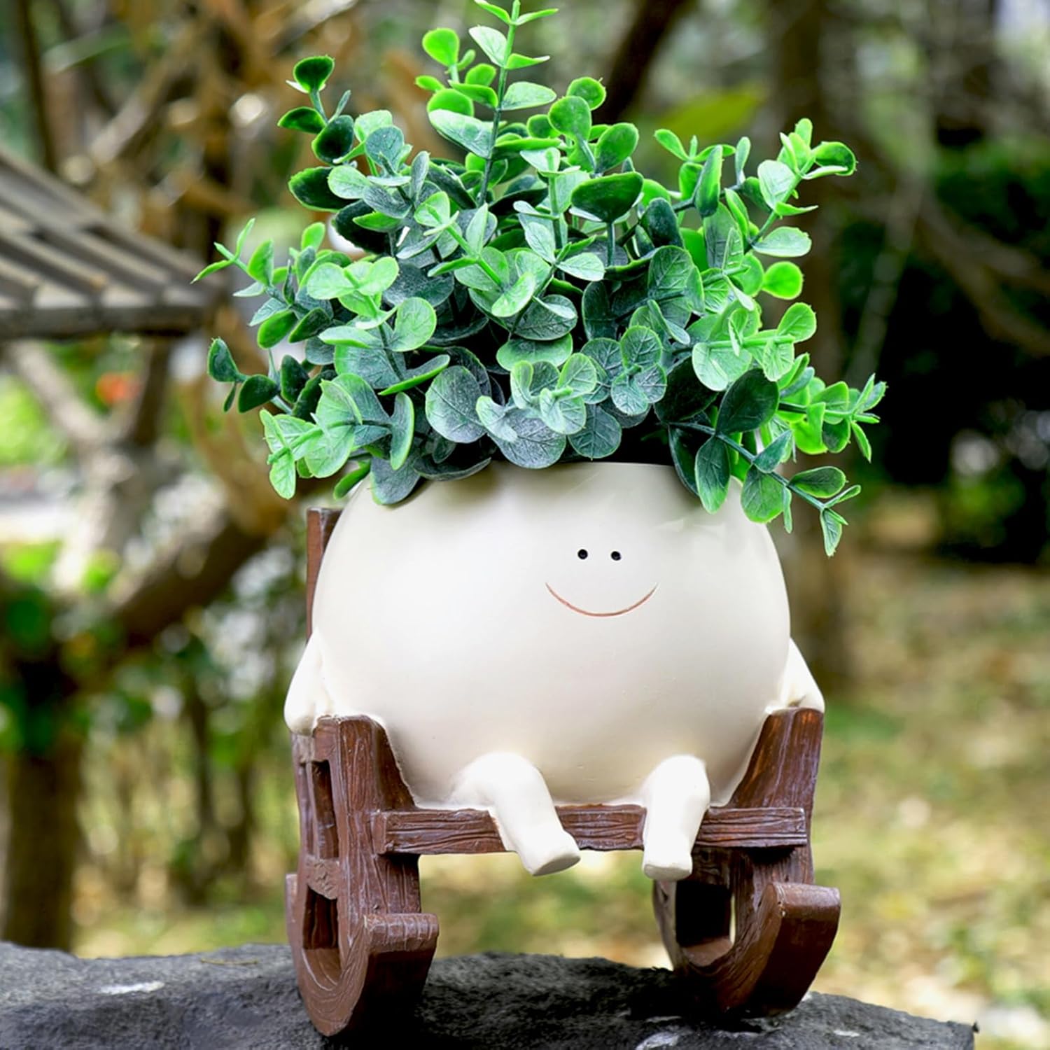 Amazon.com : NINIPAPA Face Flower Pots Cute Planter, Funny Rocking ...