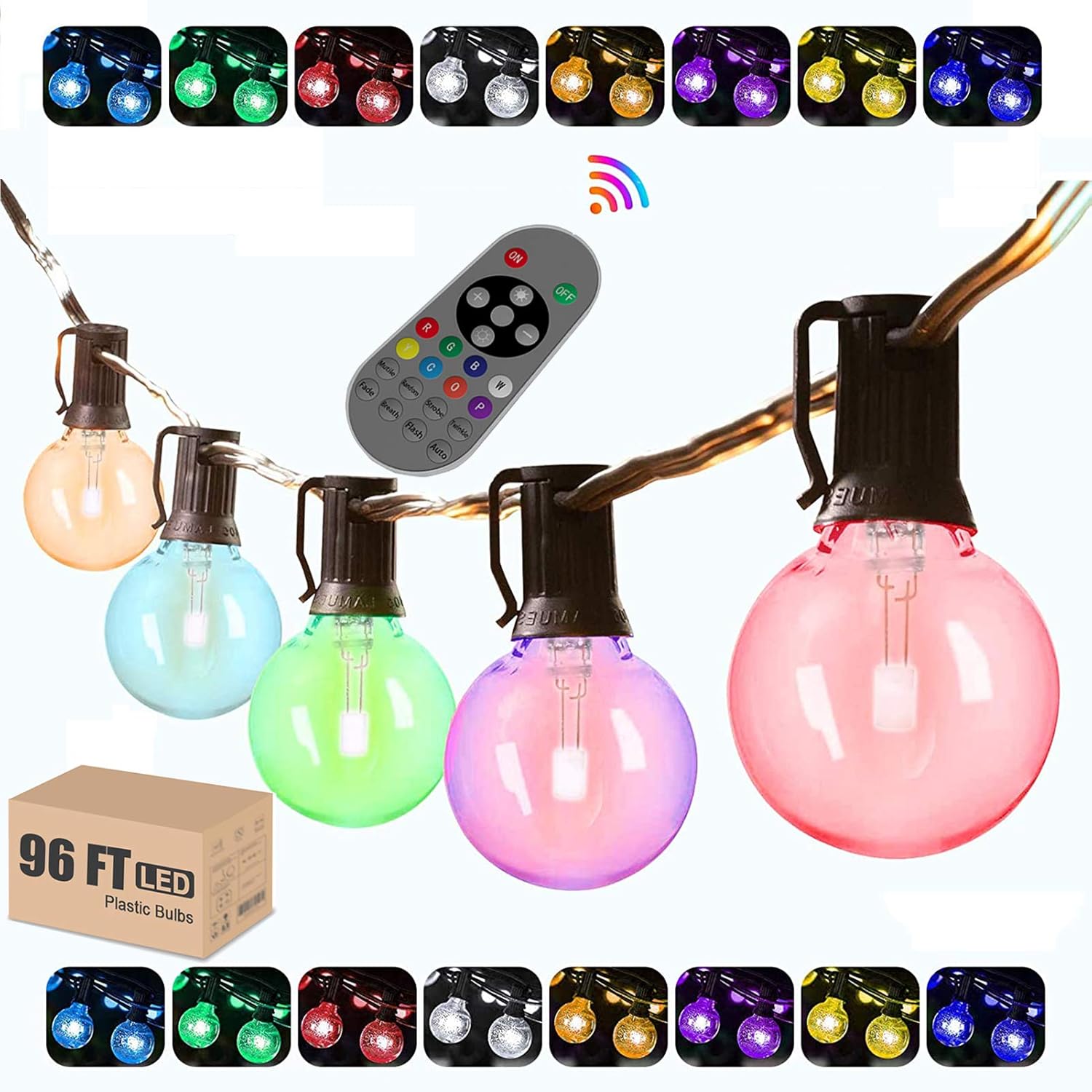 Amazon.com : Color Changing String Lights with Remote - 96ft RGB ...