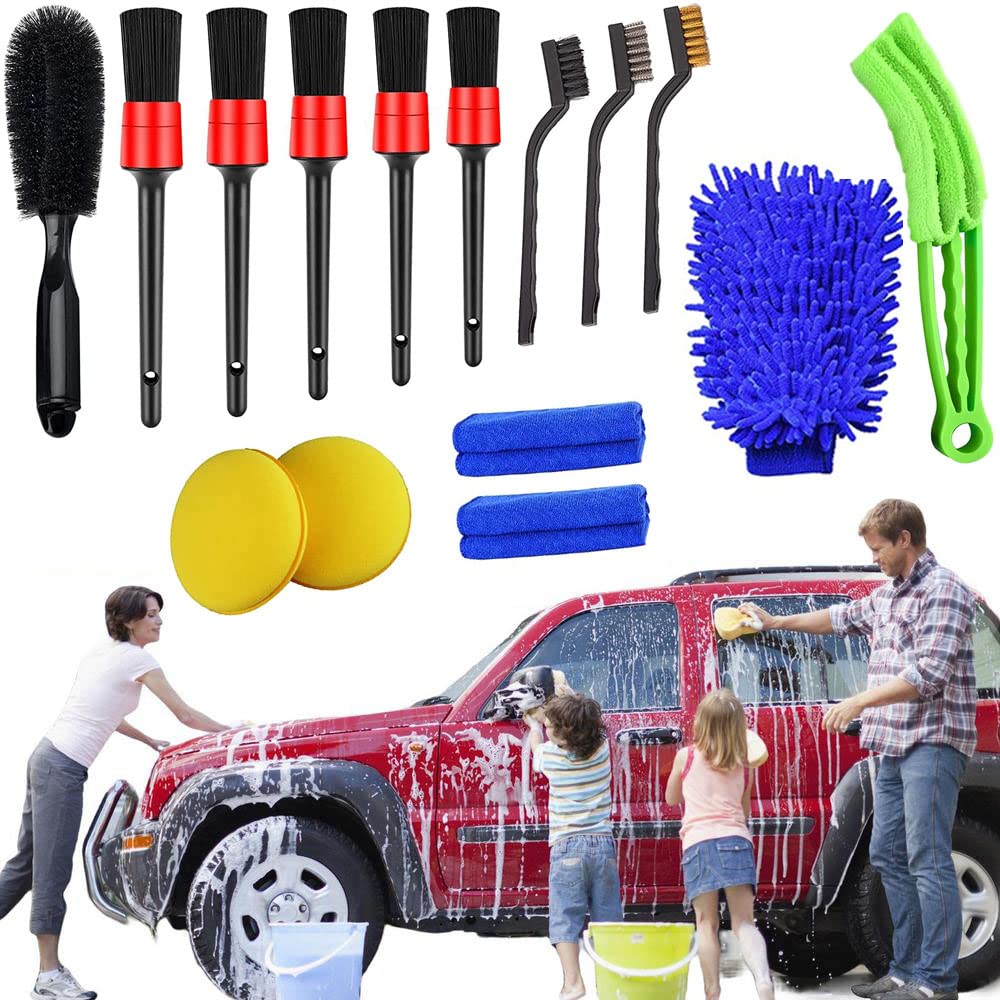 Car Detailing Brushes Set 15 Pcs Car Cleaning Accessories for Exterior ...