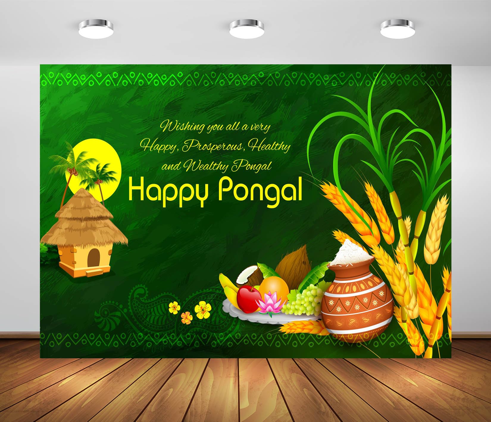 Amazon.com : BELECO 6x4ft Fabric Happy Pongal Backdrop Indian Holiday ...
