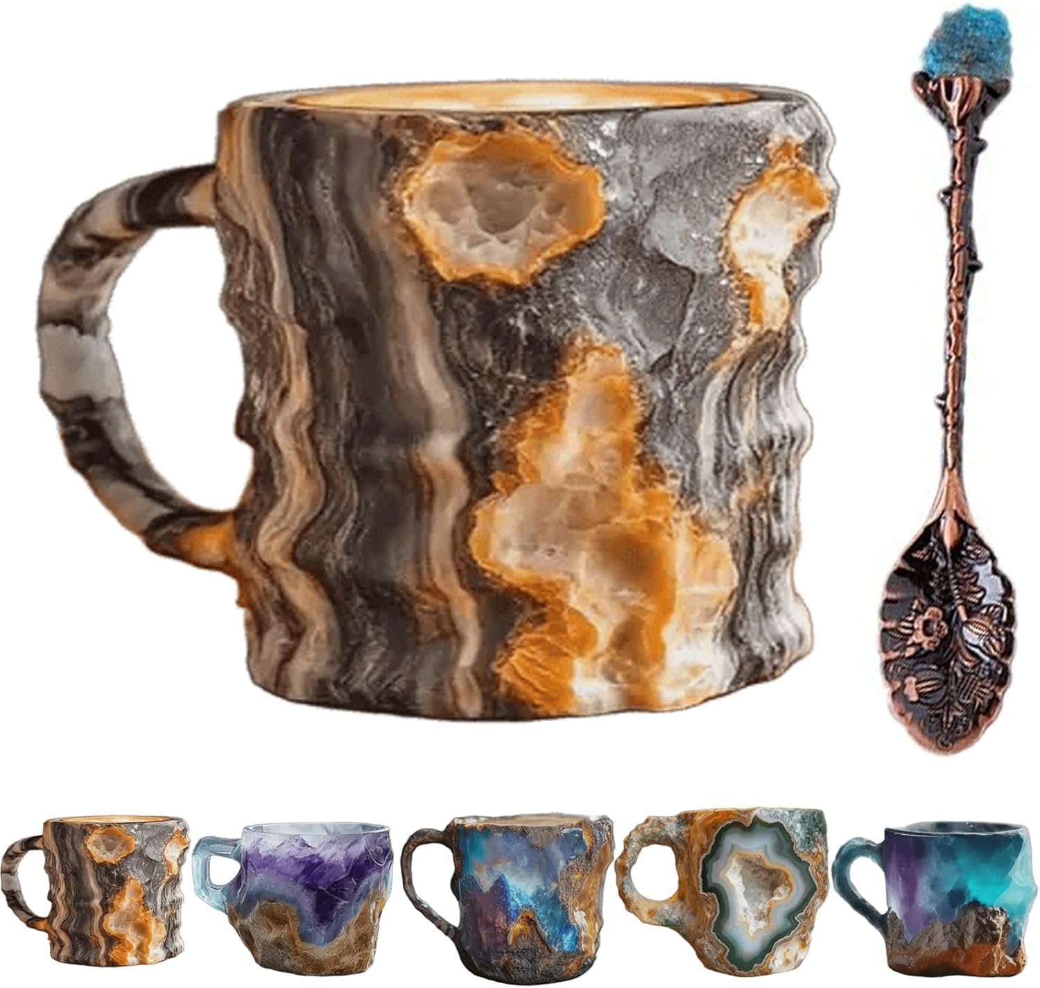Amazon.com | LtuzPet Mineral Crystal Coffee Cup, Natural Mineral ...
