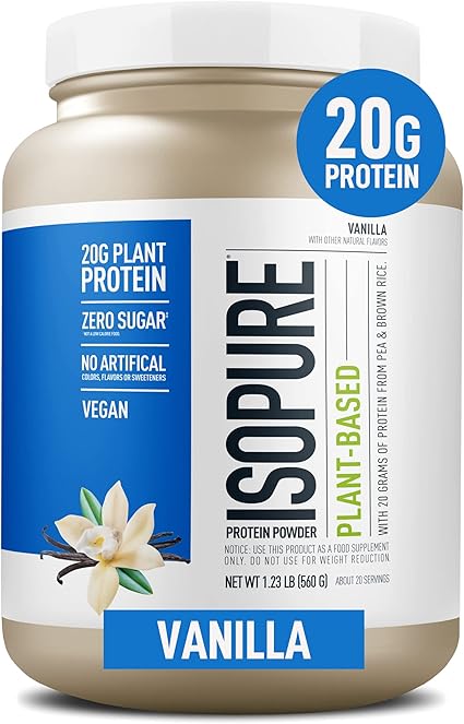 Amazon.com: Isopure Vanilla Vegan Protein Powder, with Monk Fruit ...