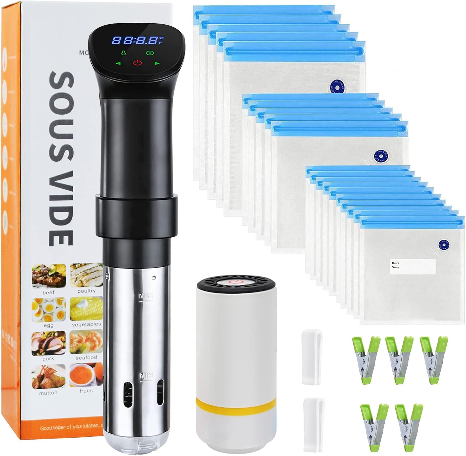 Amazon.com: SOUS VIDE Precision Cookware Kit, 850W Deluxe SUS-Vide ...