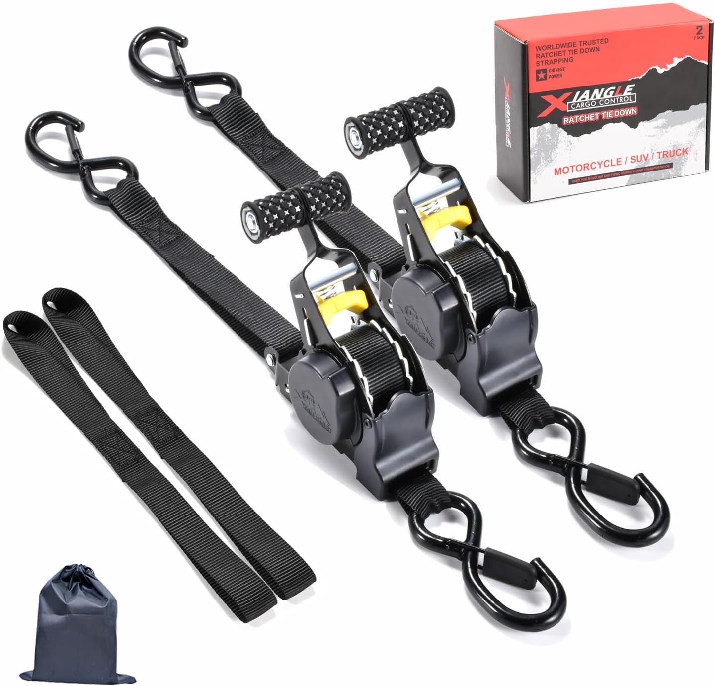 Amazon.com: Retractable Ratchet Straps, Heavy Duty, 1200 Lb Break ...