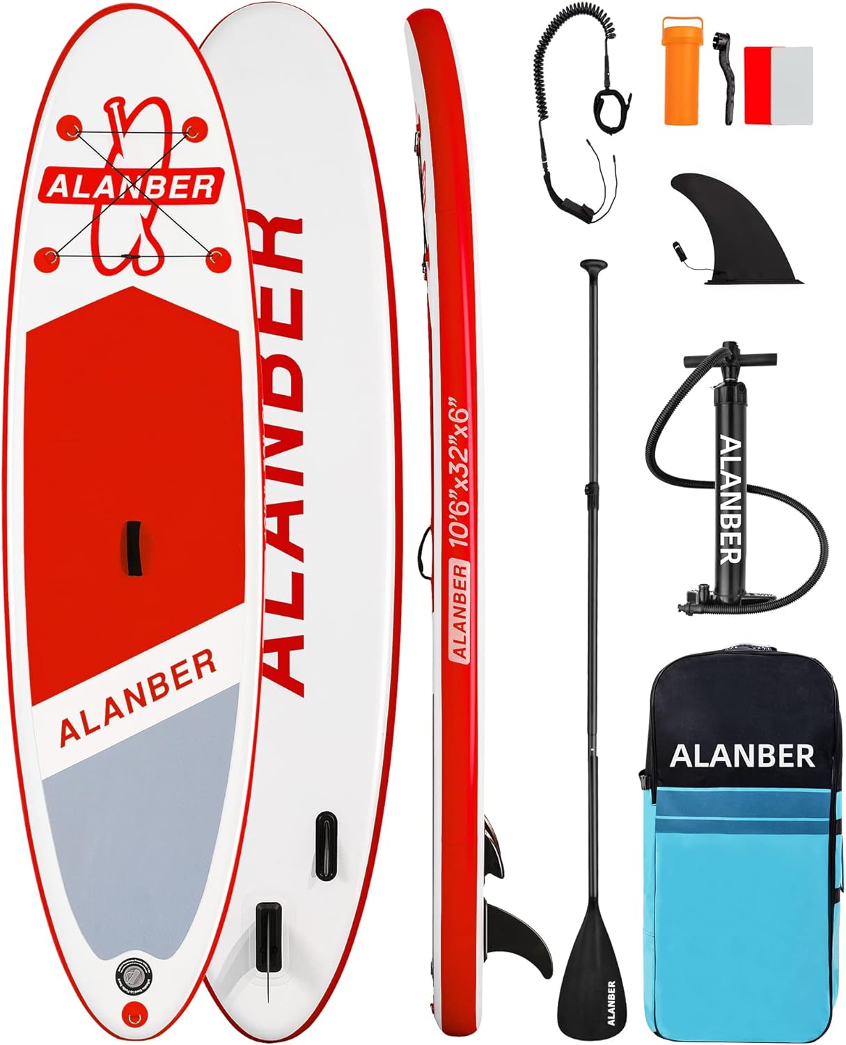 Inflatable SUP Stand Up Paddle Board, 10'6''x32''x6'', All Skill Levels ...