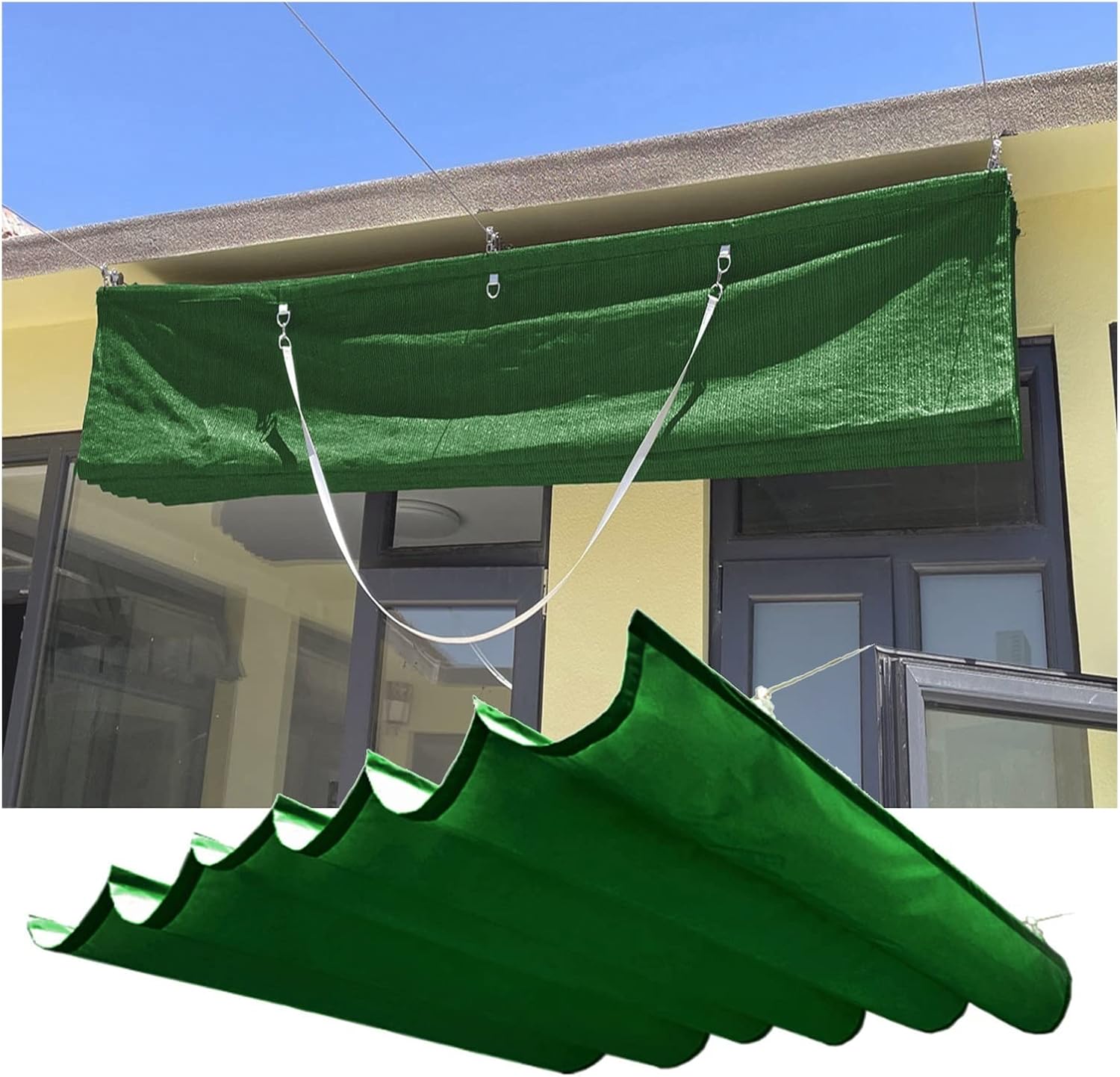 Amazon.com: GOCHUSX Retractable Wave Sun Shade Canopy, Outdoor Slide ...