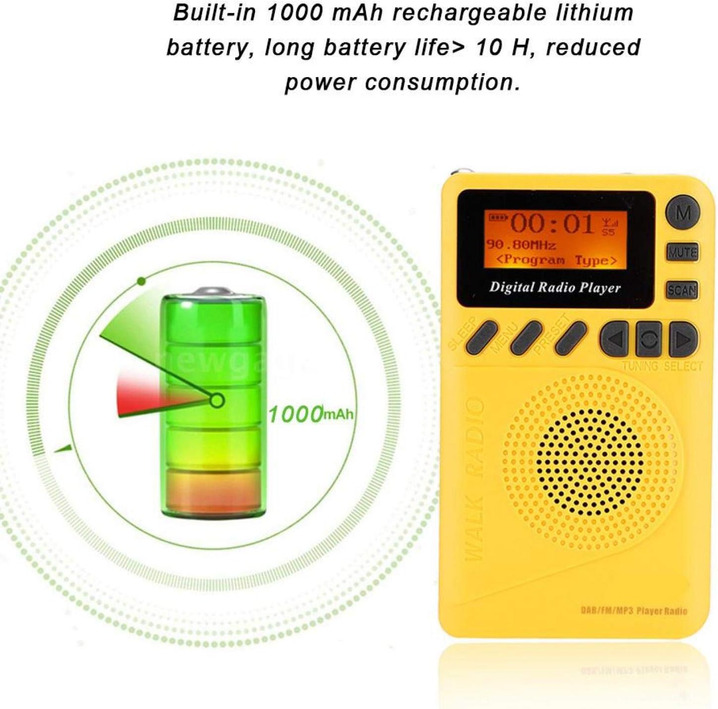 Digital Radio, Mini Pocket Portable Multifunctional Digital DAB+FM ...