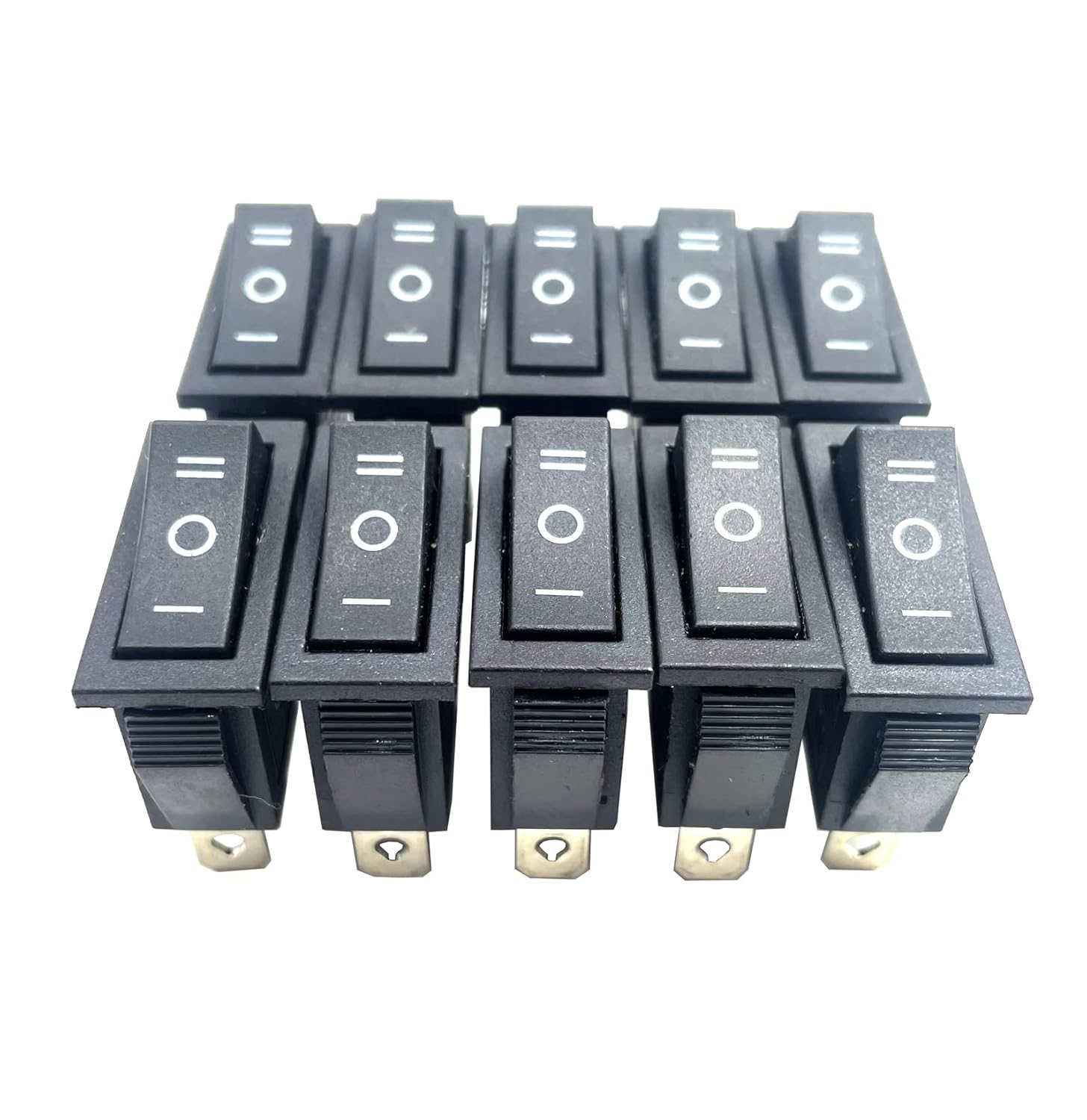 Bstenky 10Pcs Rocker Switch 3 Pins 3 Position Latching ON/Off/ON AC 20A ...