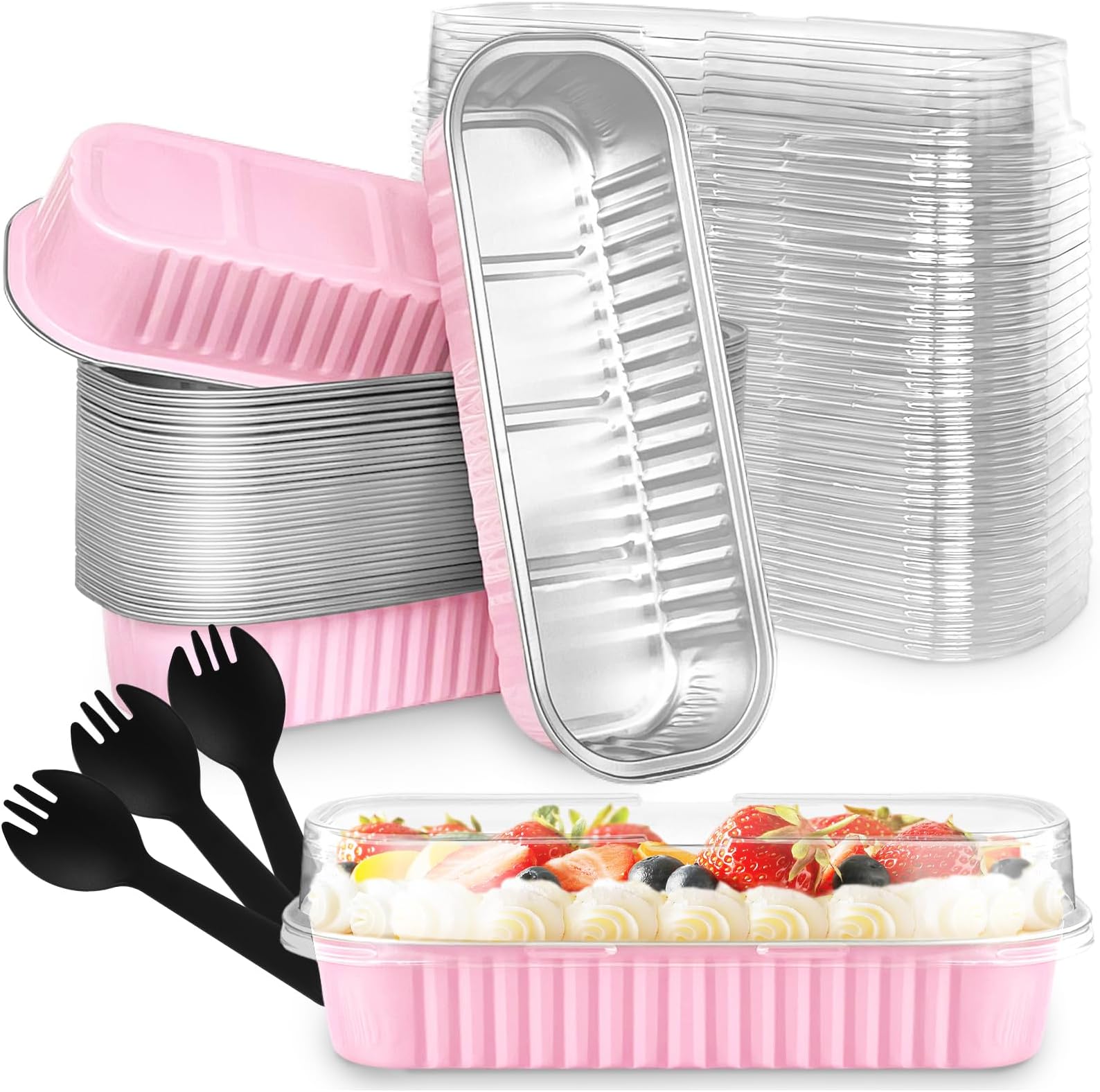Amazon.com: Jnnzzggu 30 Pack Mini Loaf Pans with Lids and Spoons,6.8oz ...