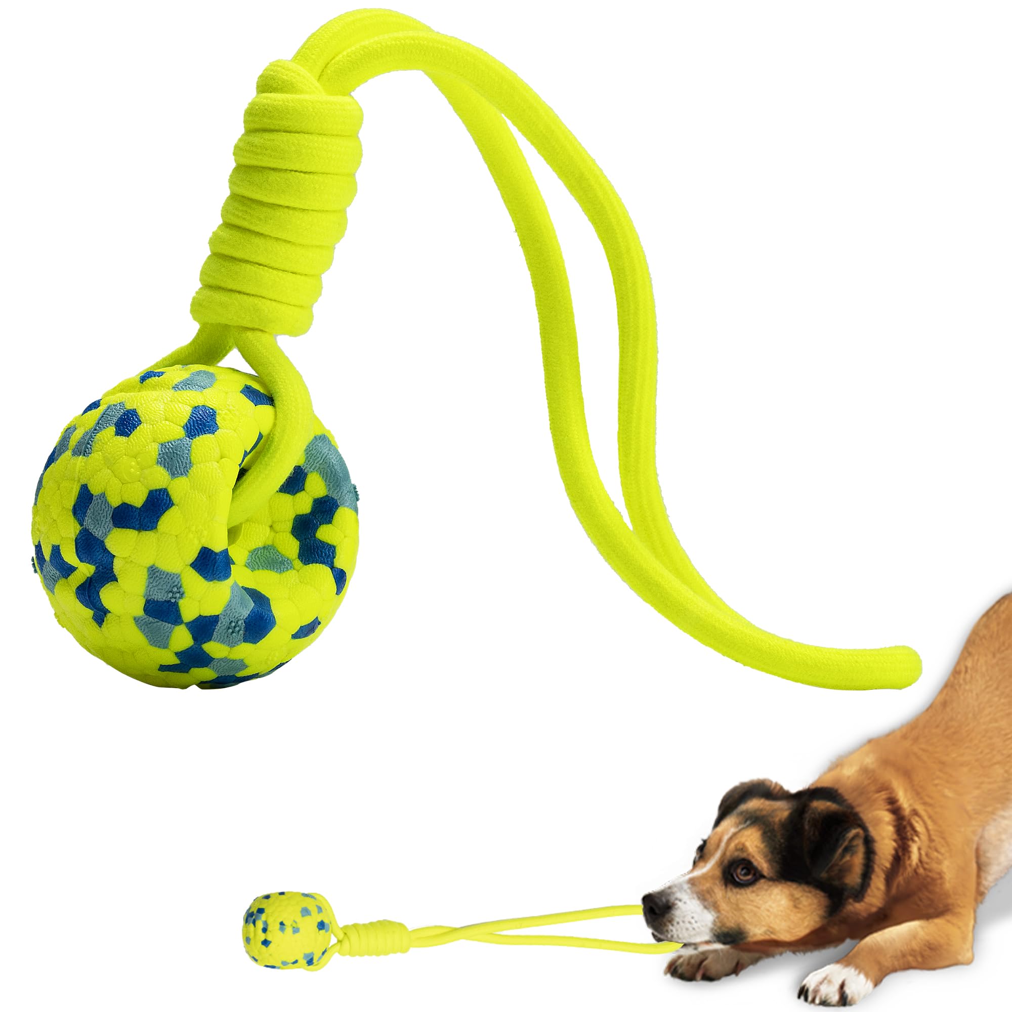Amazon.com : JEROCK Dog Ball with Rope, Dog Rope Ball for Aggressive ...