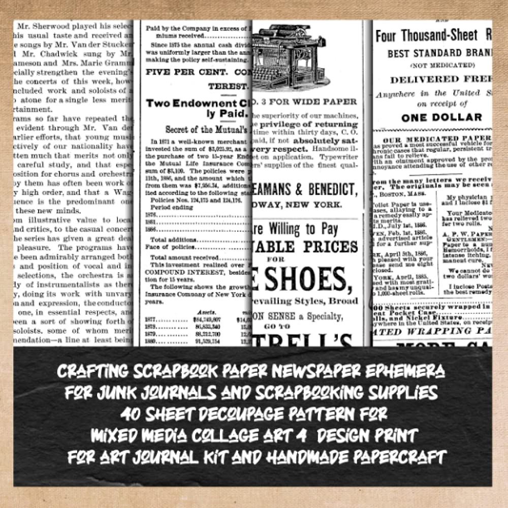crafting scrapbook paper newspaper ephemera for junk journals and ...
