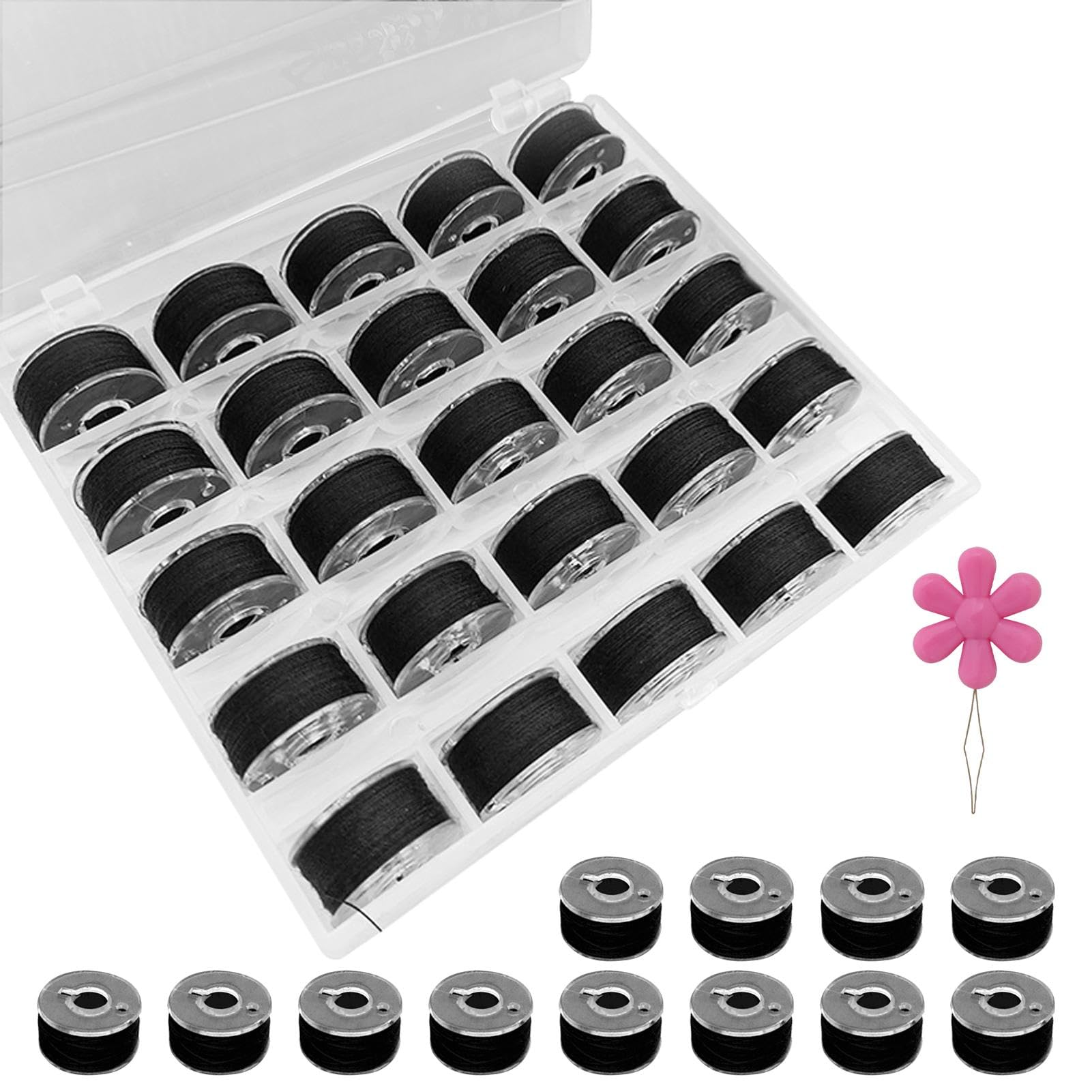 25Pcs Sewing Machine Bobbin Threads, Bobbins for Sewing Machine, Pre ...