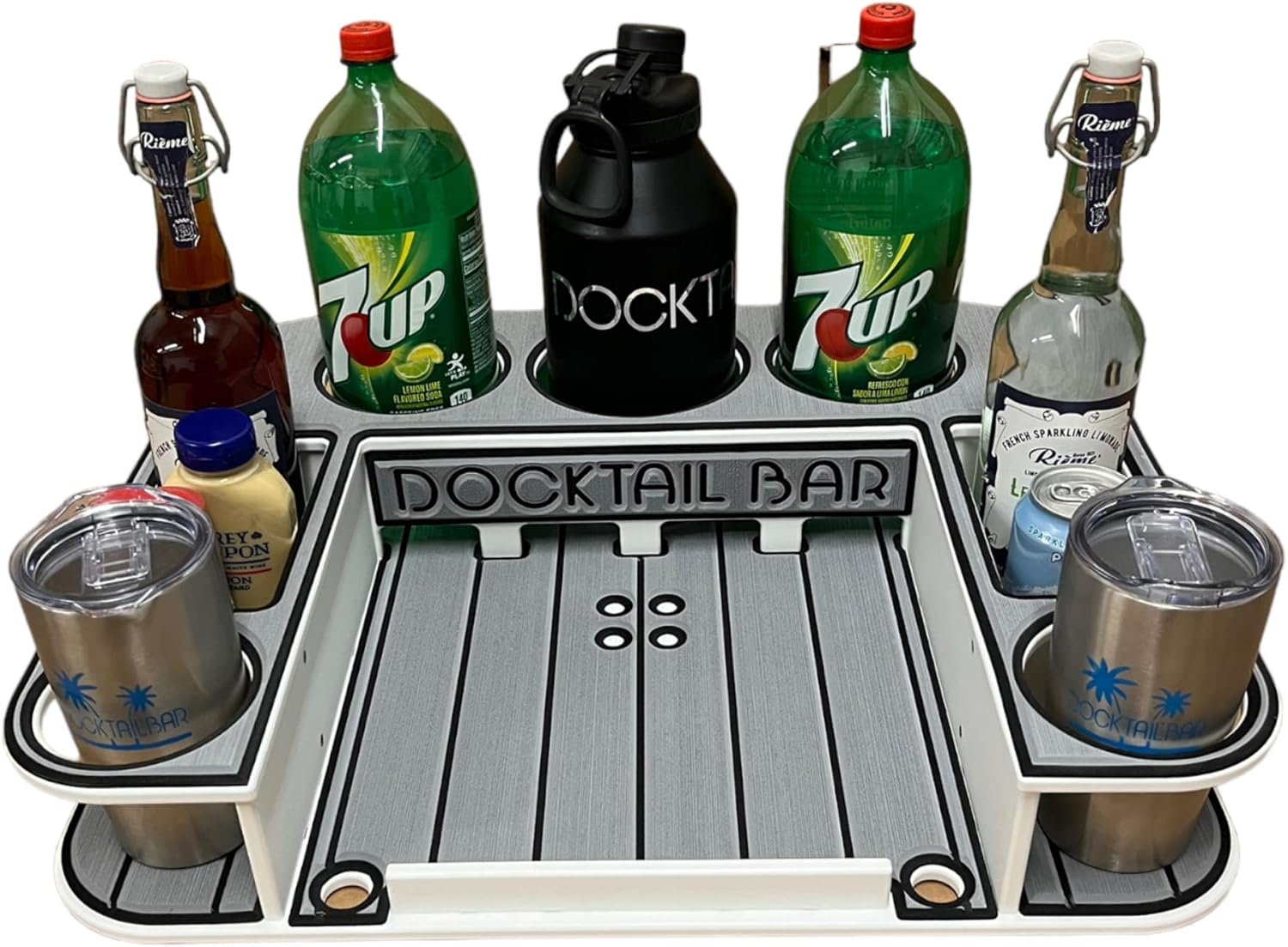 Amazon.com: Docktail Butler Boat Table Caddy Organizer - Pontoon Rail ...