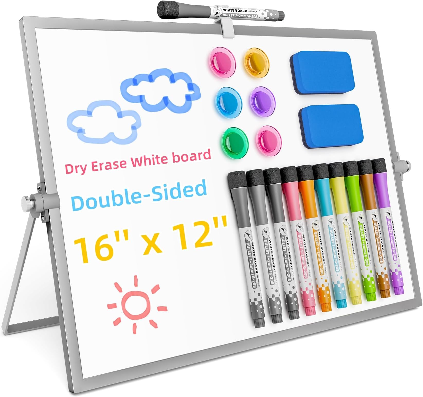 Amazon.com : Dry Erase Board, 16inX12in Magnetic Desktop Whiteboard ...