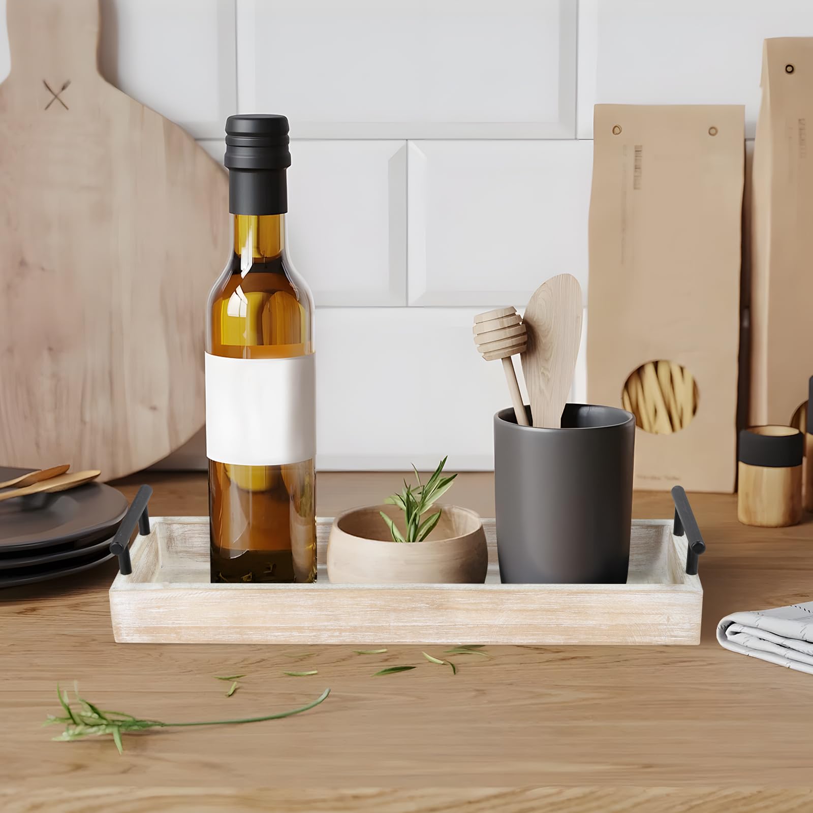 Snapklik.com : MAONAME Wooden Decorative Tray, Rectangular Narrow Tray ...