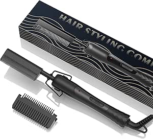 Peigne Chauffant Cheveux Brosse Lissante pour Cheveux Cuivre Lisseur Peigne Afro Lisseur Brosse ...