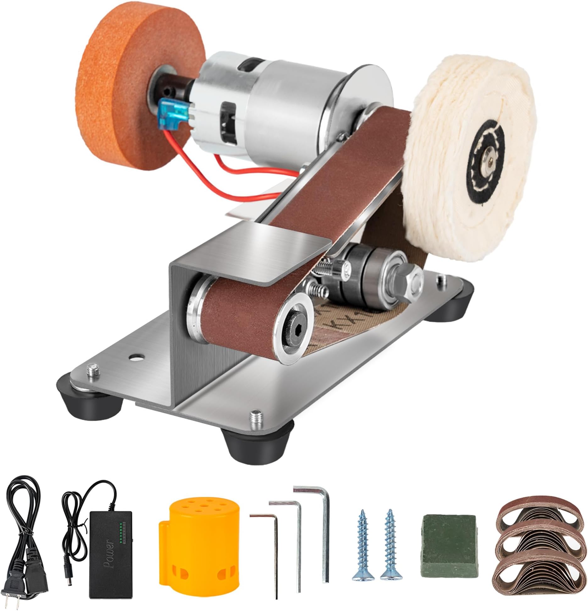 TOOVEM Mini Belt Sander-15 Degree Belt Grinder, Electric Belt Sander ...