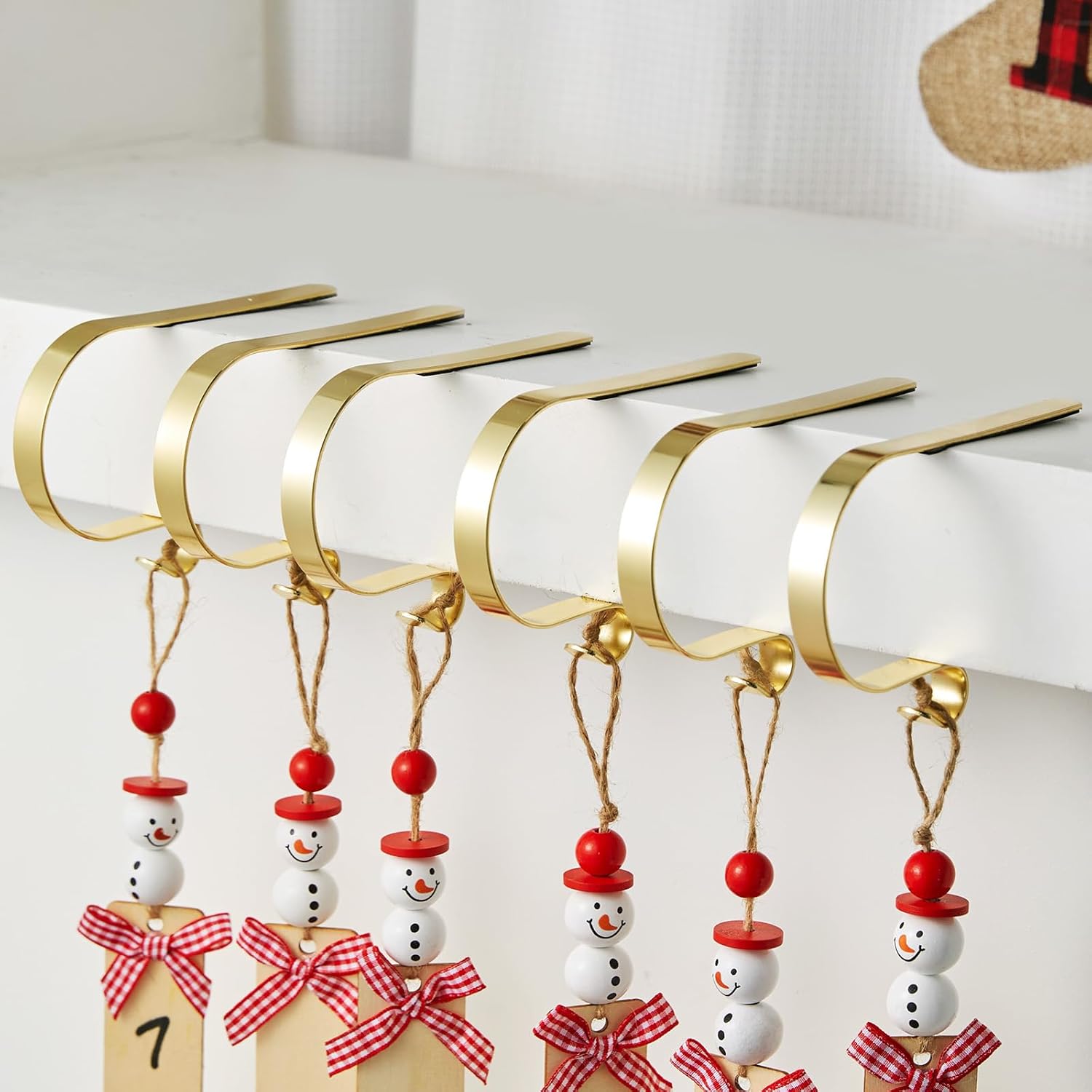 Amazon.com: Christmas Stocking Holders for Mantle Set of 6, Non-Slip ...