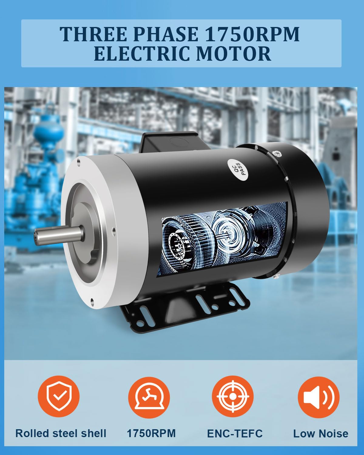 Snapklik.com : 15HP Electric Motor, Three Phase General Motor 5/8 ...