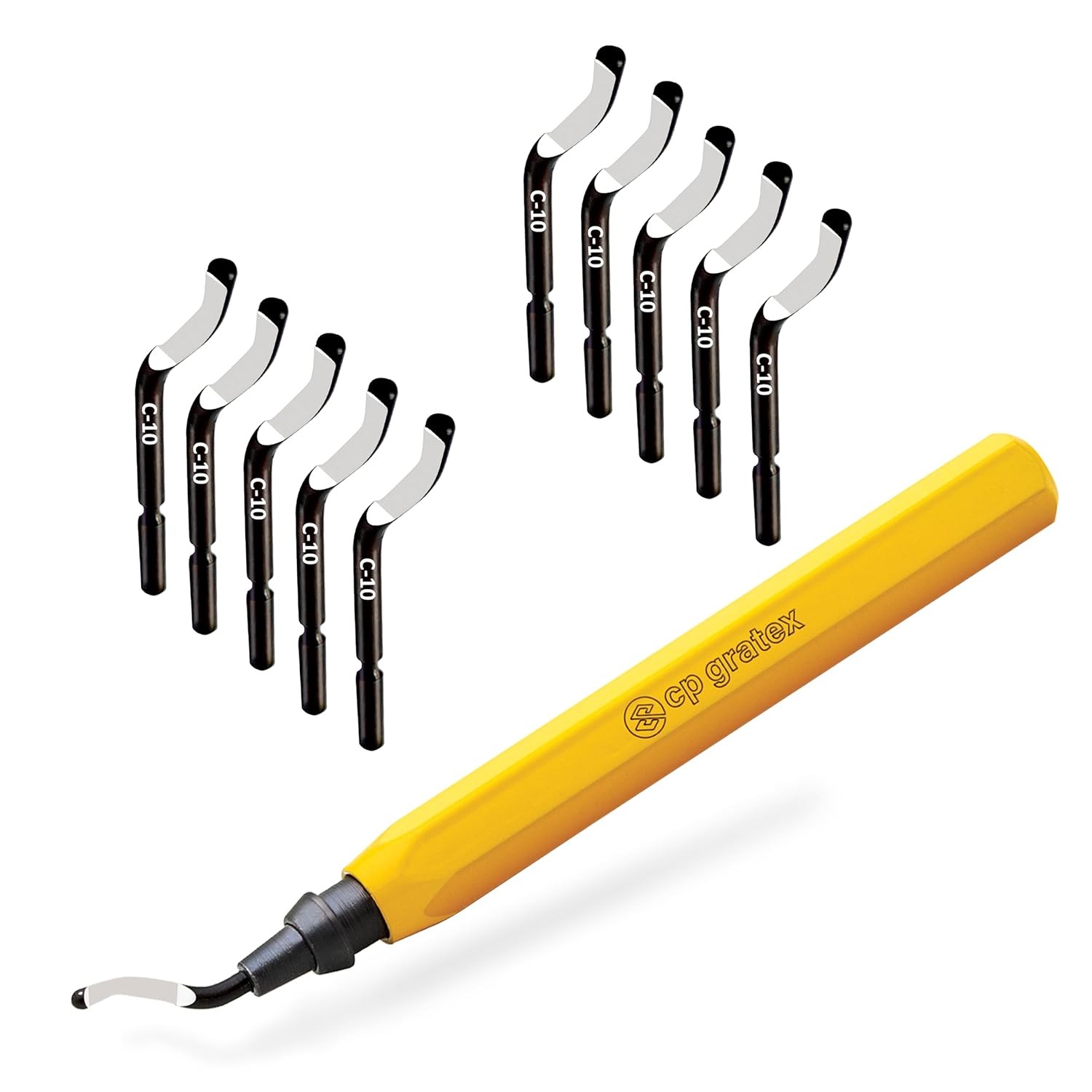 CP GRAT.EX Deburring Tool [Yellow] – 1/2” C- BuRR Set 1 w/Hex Handle, Ø ...