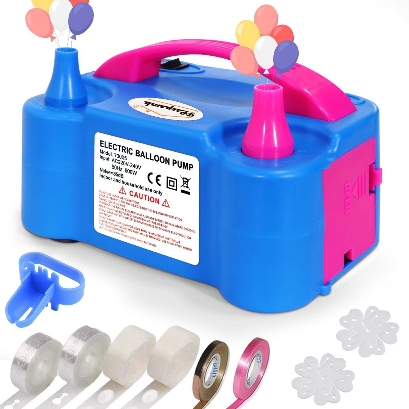 Electric Air Balloon Pump, Portable Dual Nozzle Electric Balloon ...