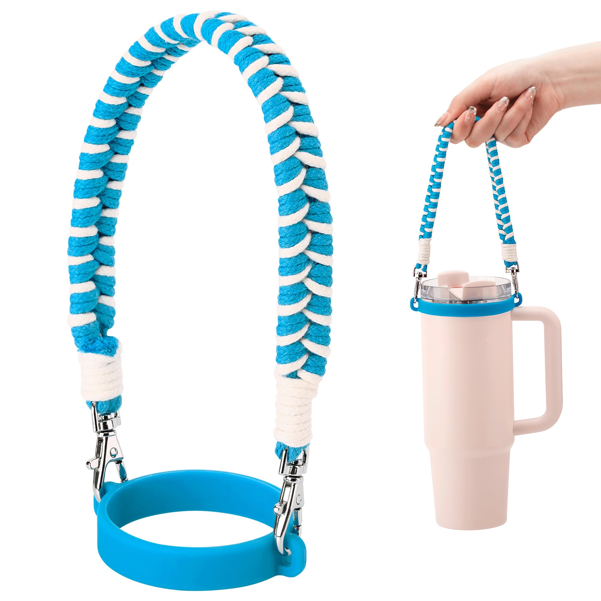 Amazon.com | Soledea Water Bottle Handle, Hand-woven Lanyards Silicone ...