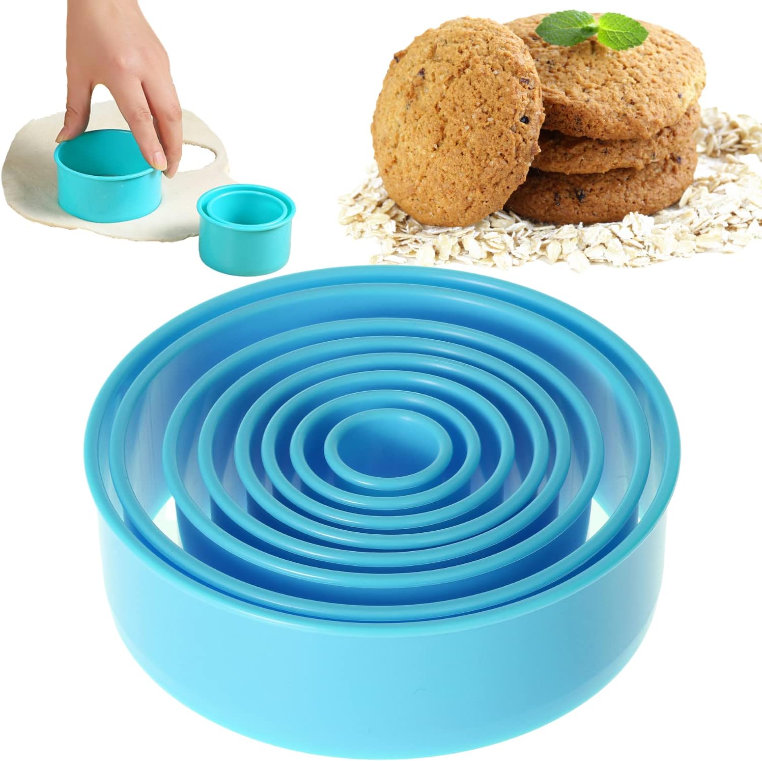 Amazon.com: Ateco Plain Edge Round Cutter Set in Graduated Sizes ...