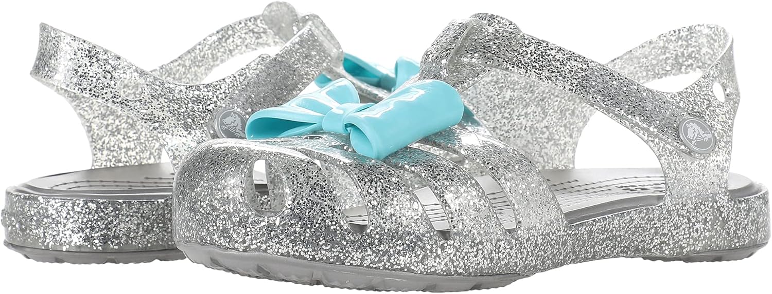 Amazon.com | Crocs Kids' Classic Isabella Sandals, Silver, 8 Toddler ...