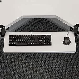 Amazon.co.jp: Under Desk Rotating Keyboard Tray with C-Clamp ...