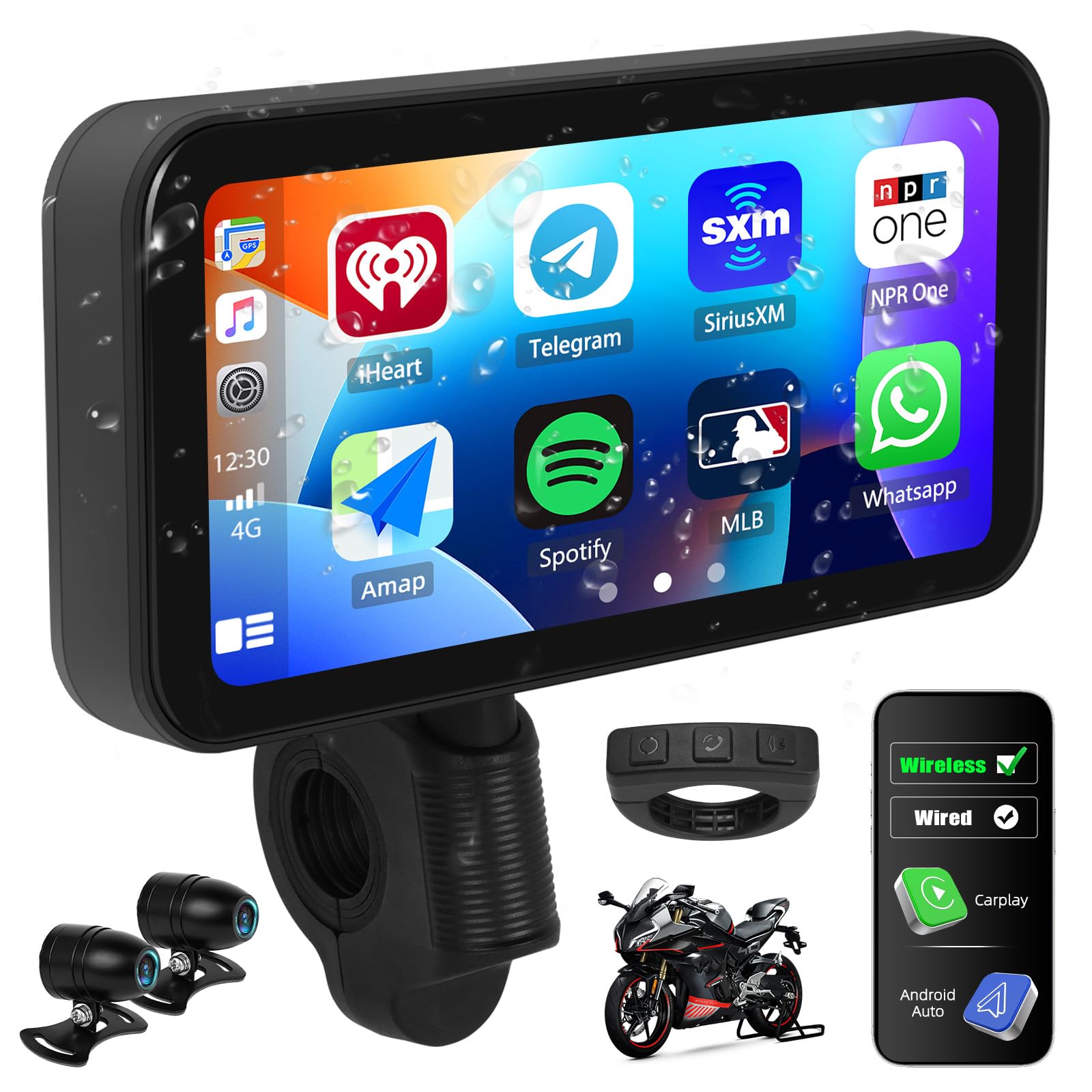 Motorcycle Gps Carpuride W702Pro 7" Wireless CarPlay & Android Auto Car ...