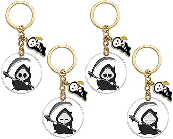 Halloween Keychain Gifts For Women 4 Pcs Horror Spooky Keychains ...